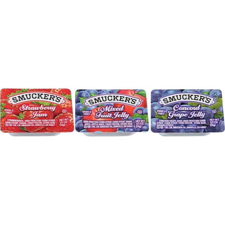 SMUCKERS ASSORTED JELLY 4 SINGLE SERVE CUP - US Foods CHEF'STORE