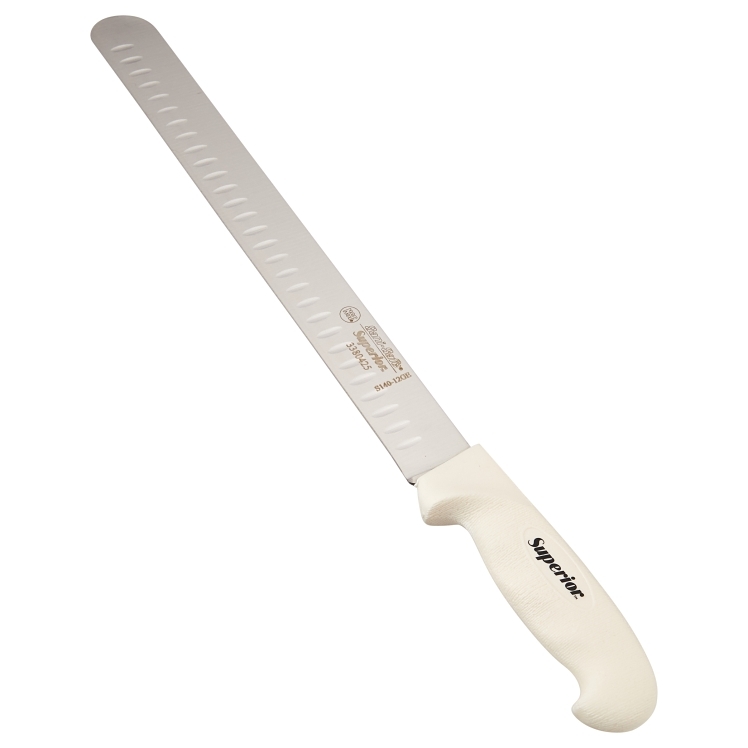 Superior Roast Slicer Knife 12 Inch High Carbon Duo Edge White Handle ...