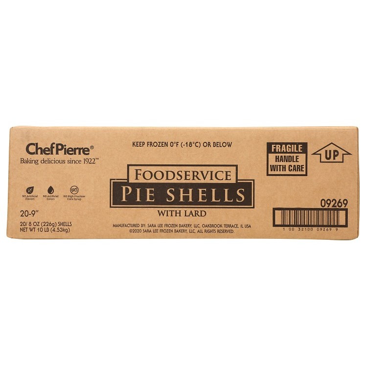 CHEF PIERRE RAW FROZEN DEEP PIE SHELL 9 INCHES - US Foods CHEF'STORE
