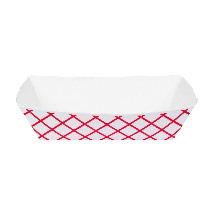 JOVIALS 5 LB RED CHECKERED CLAY COATED PAPER FOOD TRAY 500 - US Foods ...