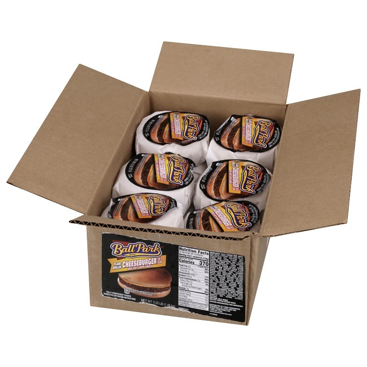 BALL PARK HOT N READY FROZEN BEEF FLAME BROILED CHEESEBURGER ...